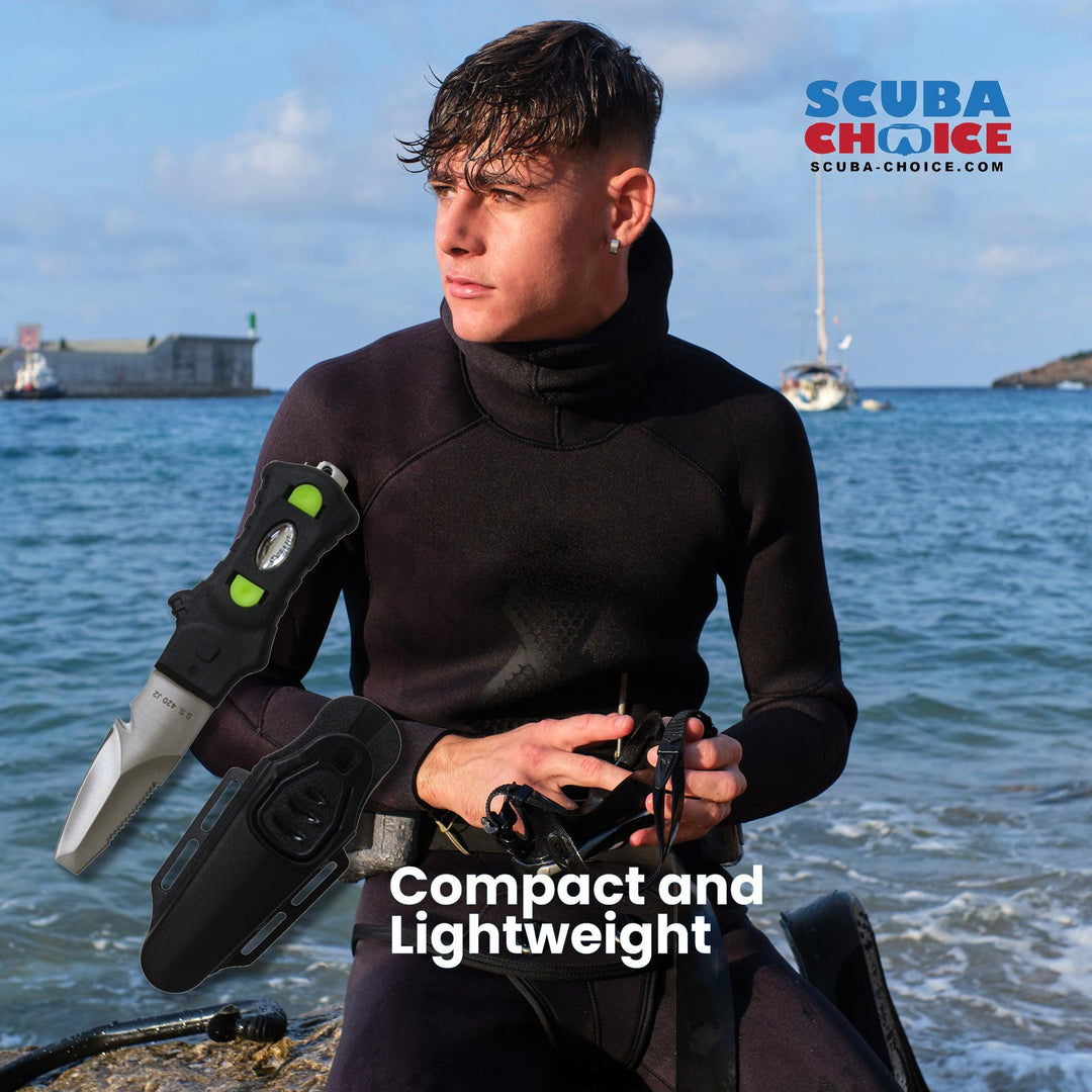 Scuba Diving Compact Black Stainless Steel Blunt Tip BCD Knife – Scuba ...
